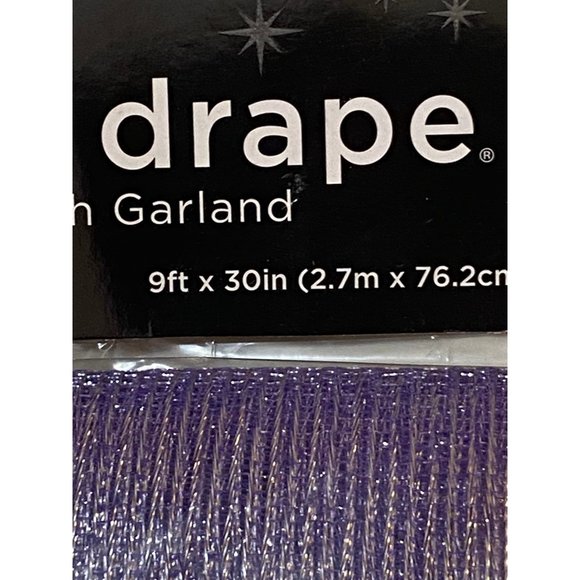 Holiday | Nwt Dazzle Drape Purple Fabric Mesh Garland Metallic 9 Ft X ...